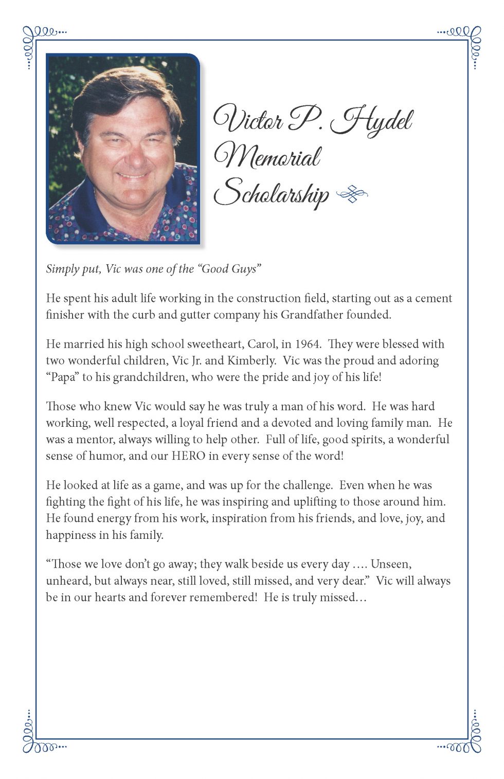 Scholarship Program | Palumbo Family Foundation